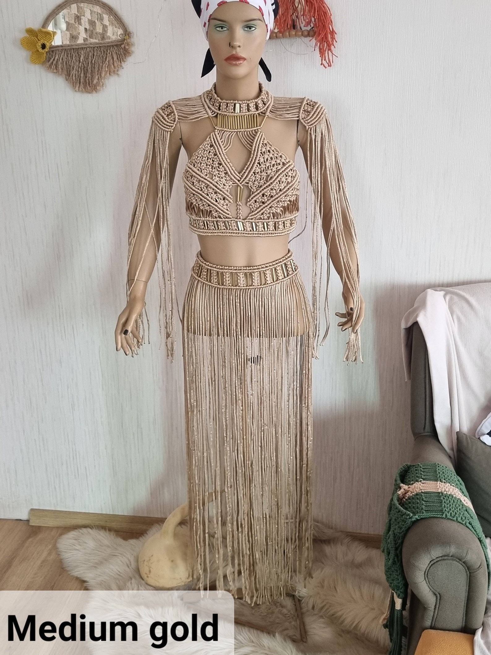 Macrame Dress Harmonİa Festival Dress Rave Outfit - Etsy