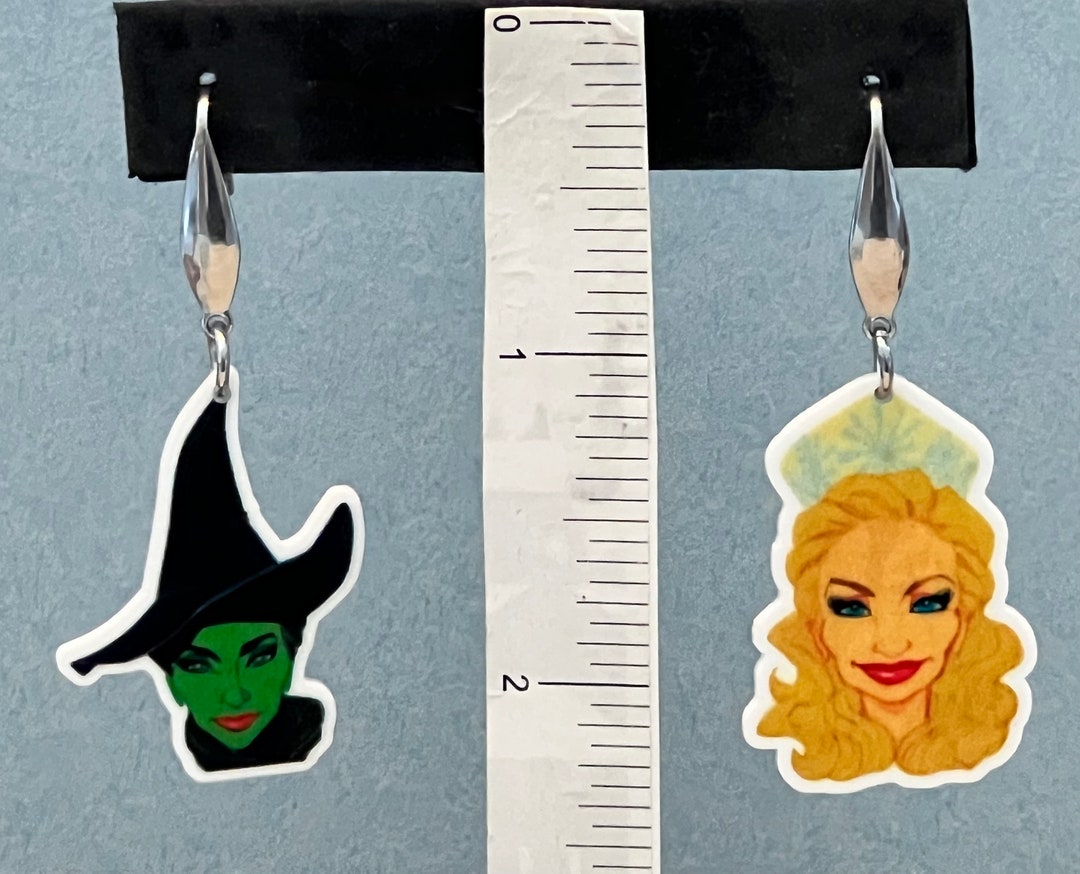 WICKED Earrings, Elphaba Earrings, Glinda Earrings - Etsy