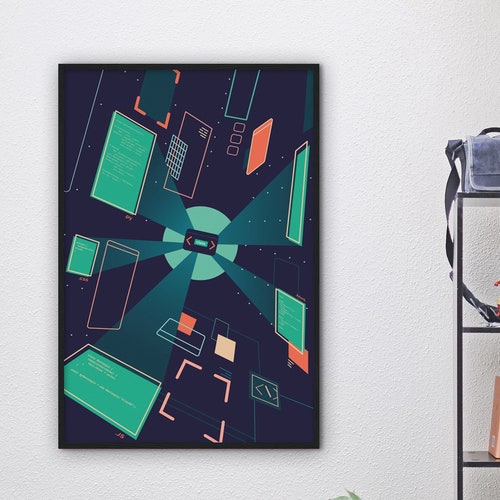 Microchip Computer Science Futuristic Program Code Art - Etsy