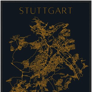 Stuttgart Germany Map Print Framed Stuttgart Map Stuttgart City Road ...