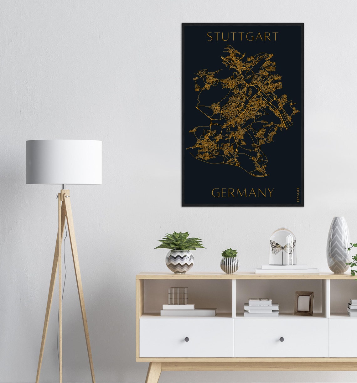 Stuttgart Germany Map Print Framed Stuttgart Map Stuttgart City Road ...