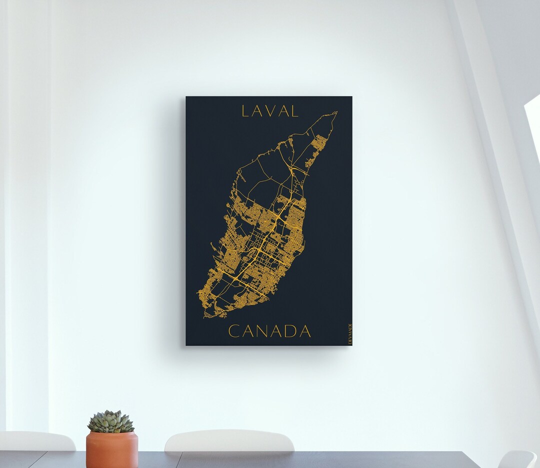Laval Canada Map Print Framed Laval Map Laval City Road - Etsy
