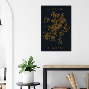 Stuttgart Germany Map Print Framed Stuttgart Map Stuttgart City Road ...
