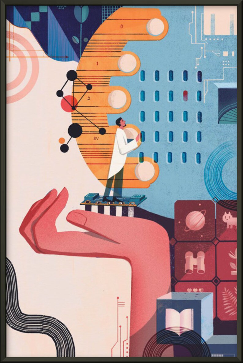 Microchip Computer Science Futuristic Program Code Art - Etsy