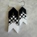 Racing Earrings, Black and White Checkered Flag Earrings, Arrow Acrylic ...