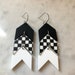 Racing Earrings, Black and White Checkered Flag Earrings, Arrow Acrylic ...