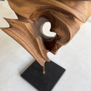 Dynamic Walnut Wood Sculpture Modern Hand-carved Abstract Art for ...