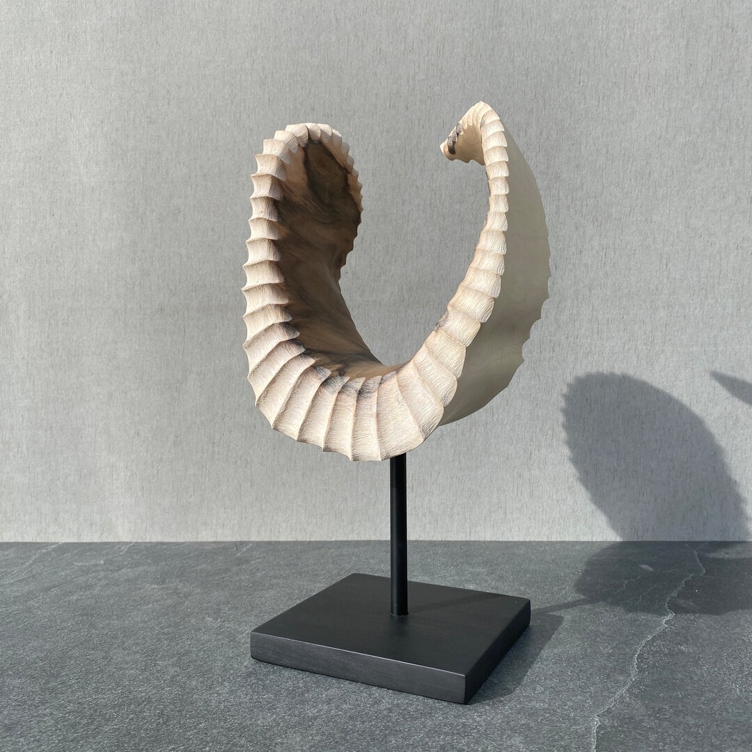 Elegant 13.5" Walnut Wood Art Sculpture | Minimalist Design | One-of-a ...