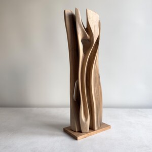 Hand-carved Walnut Wood Sculpture Abstract Design With Smooth Matte ...