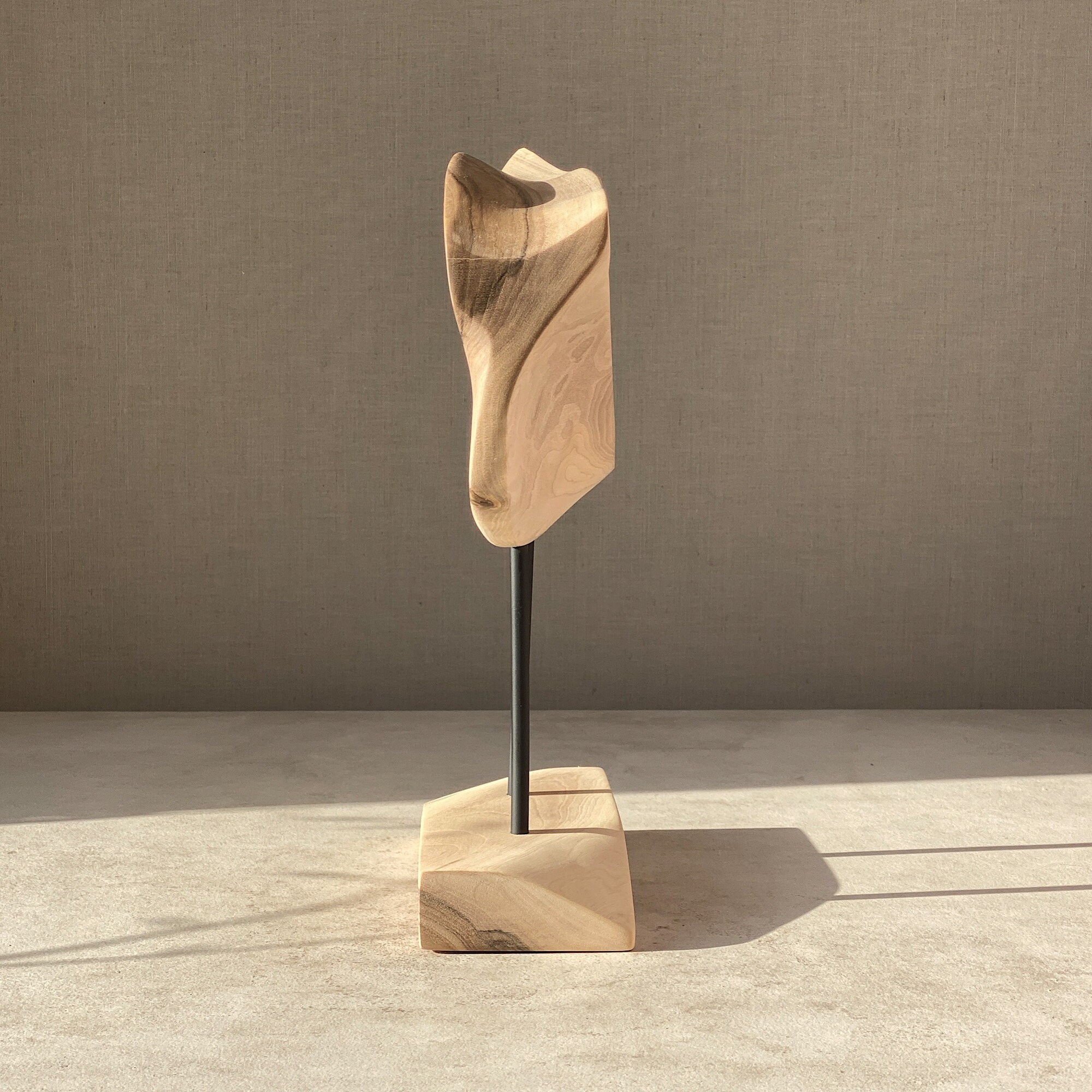 Handmade Walnut Wood Sculpture Minimalist Abstract Shelf Decor With ...