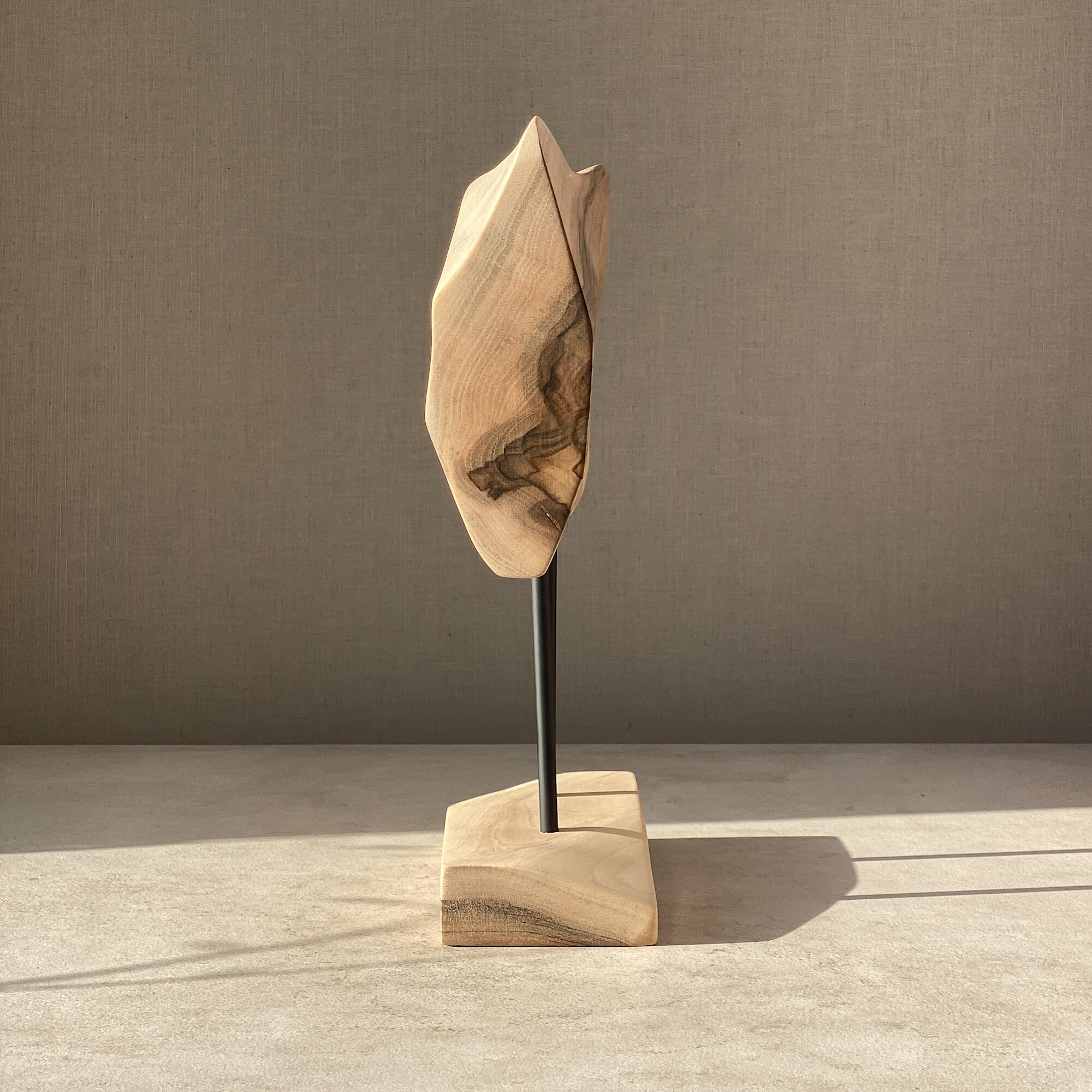 Handmade Walnut Wood Sculpture Minimalist Abstract Shelf Decor With ...