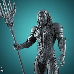 Sea King Collectible Statue, Miniature, Figure, Fanart, Aqua Human - Etsy