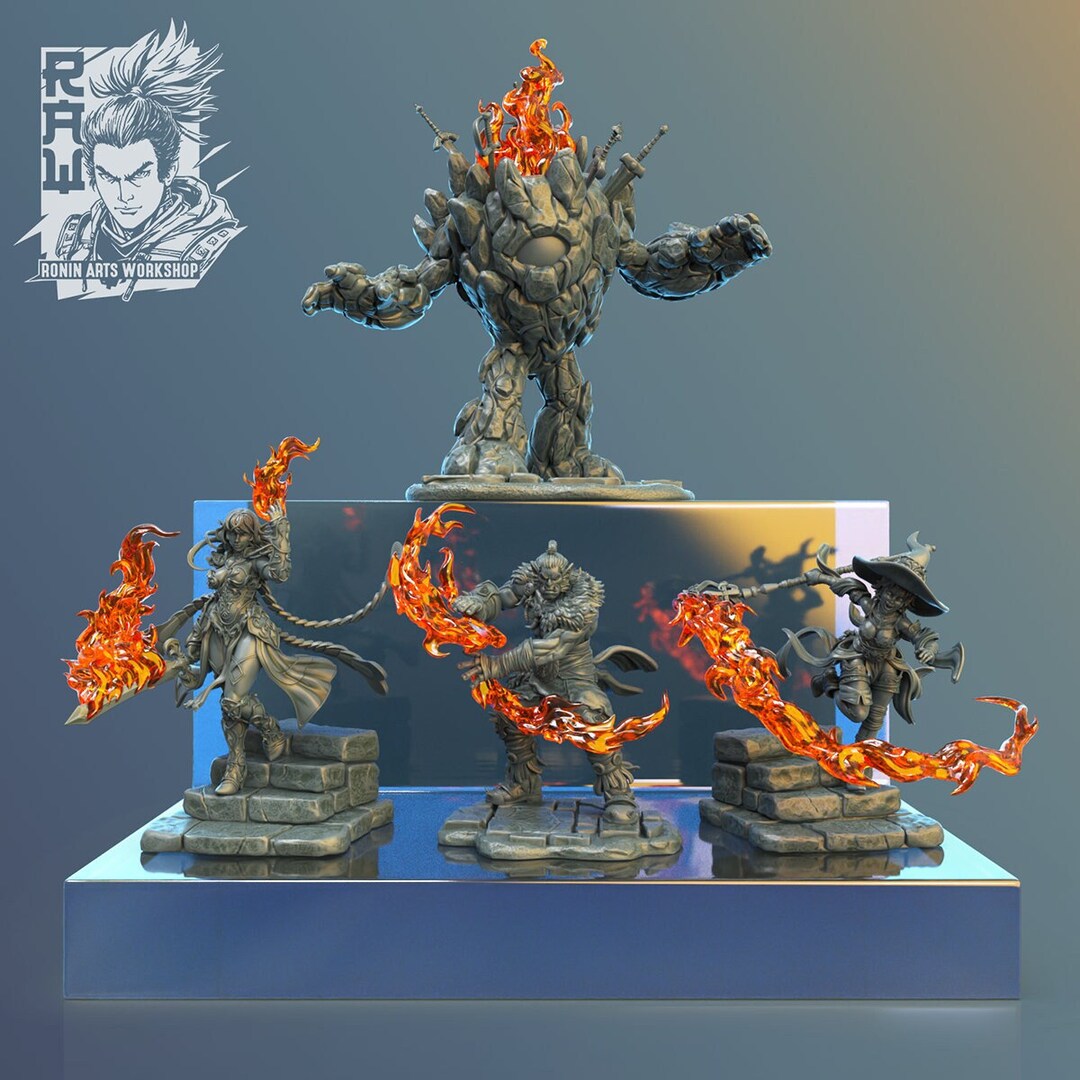 Pyromancers Warband, Dnd Miniatures, Tabletop Miniatures, 3d Printed ...