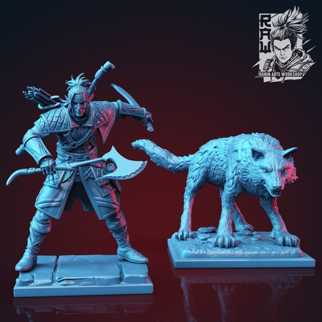 Riur High Elf Ranger Beastmaster: Master of the Wild in 35mm Scale for ...