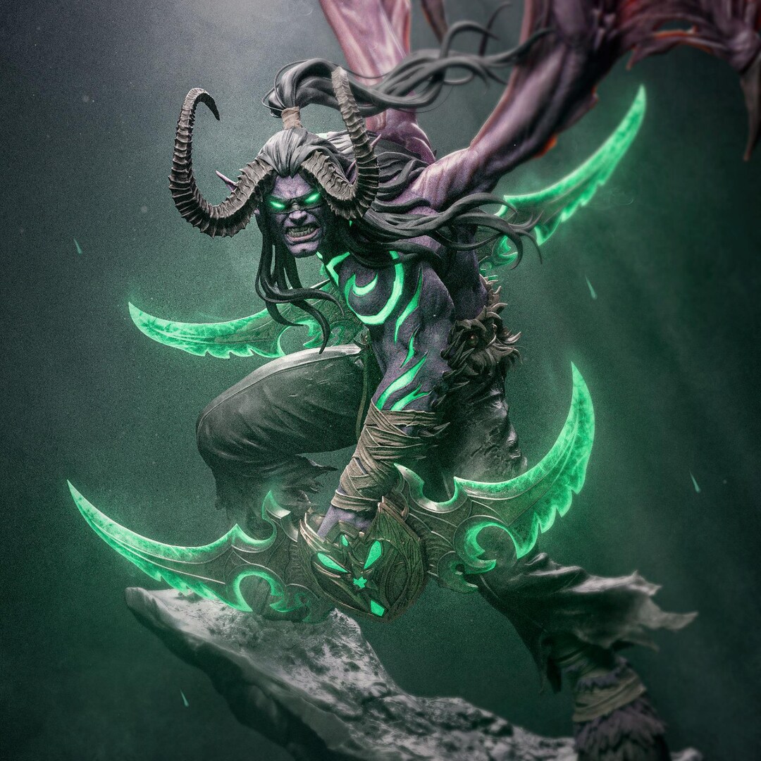 Illidan Stormrage 3D Printed Figure | Warcraft-inspired Demon Hunter ...