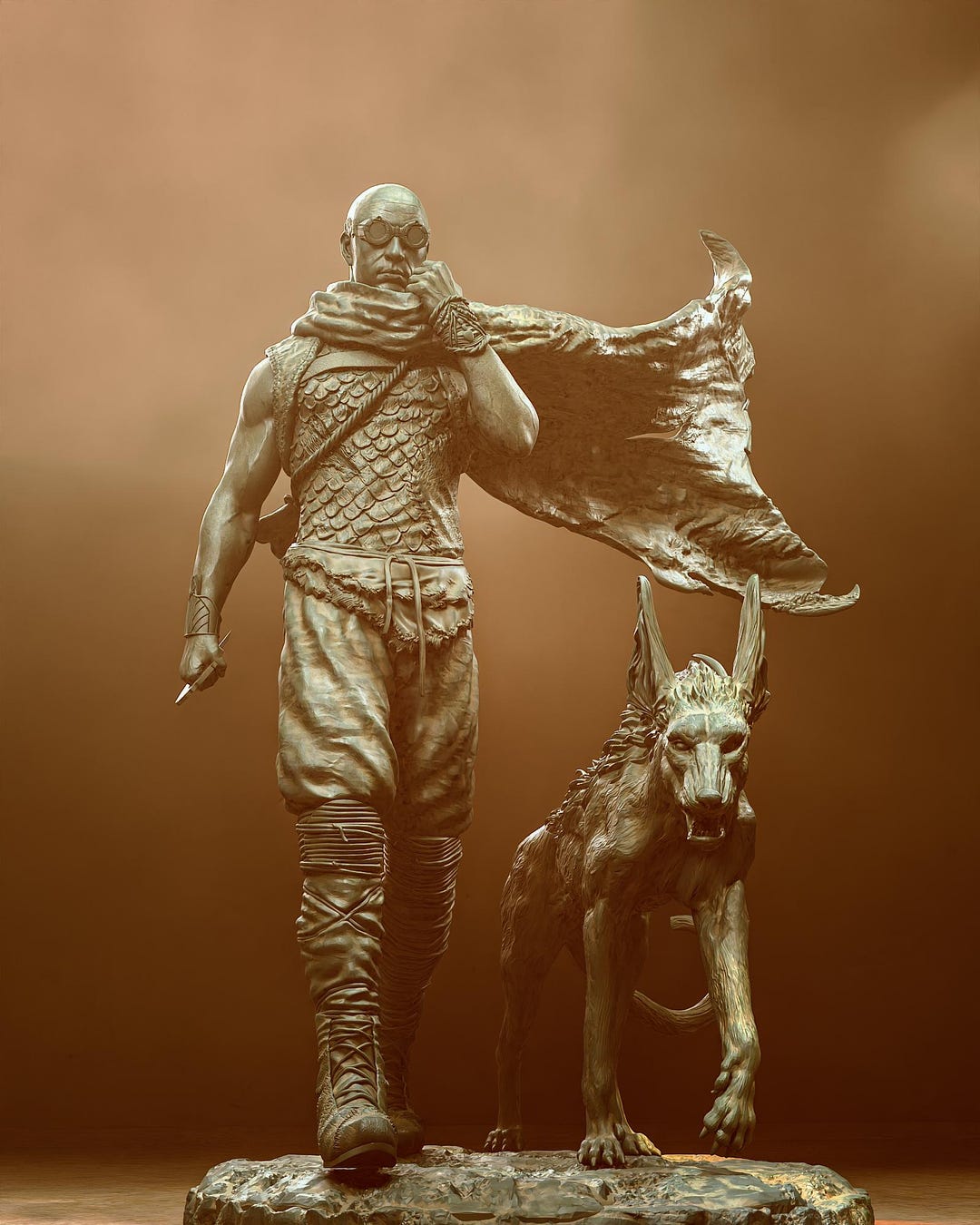 Riddick (vin Diesel) Unassembled 3D Printed Resin Statue Kit ...