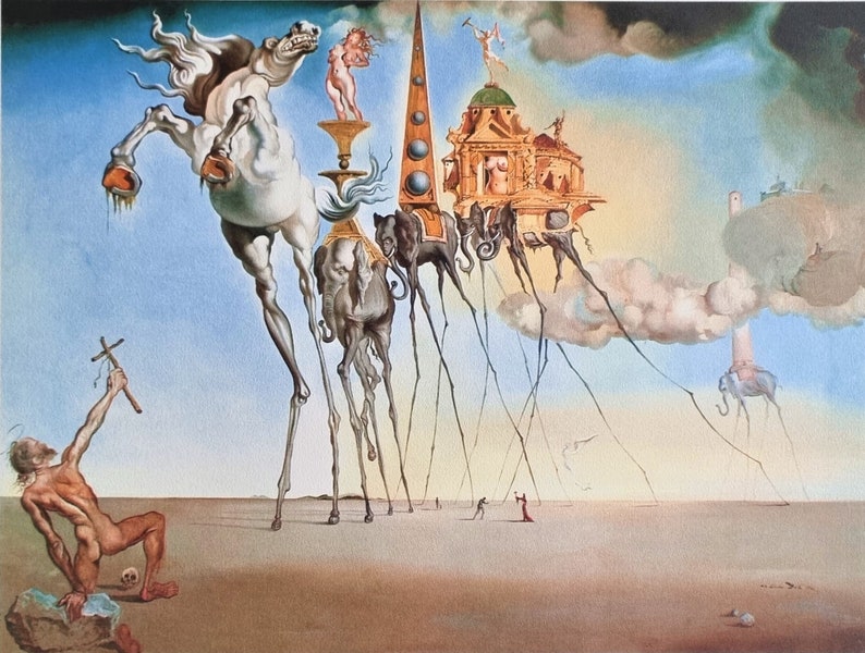 Salvador Dalí "the Temptation of Saint Anthony" Offset Print, Numbered ...