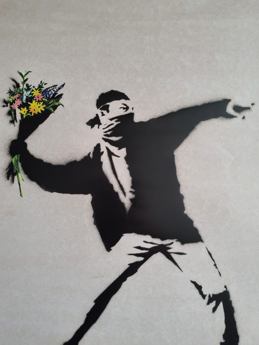 Banksy flower Thrower, 2003 Dimensions 48 X 68 Cm. 18.89 X26.77 ...