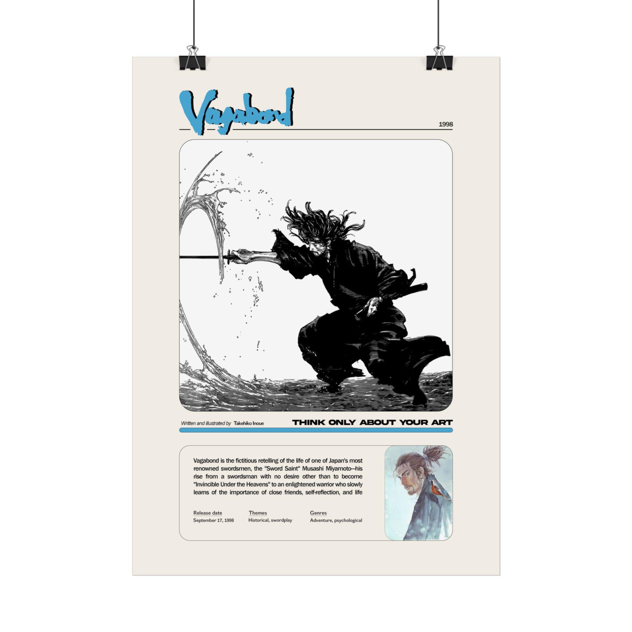 Vagabond Manga Poster, Minimal Mid Century Modern Design - Etsy