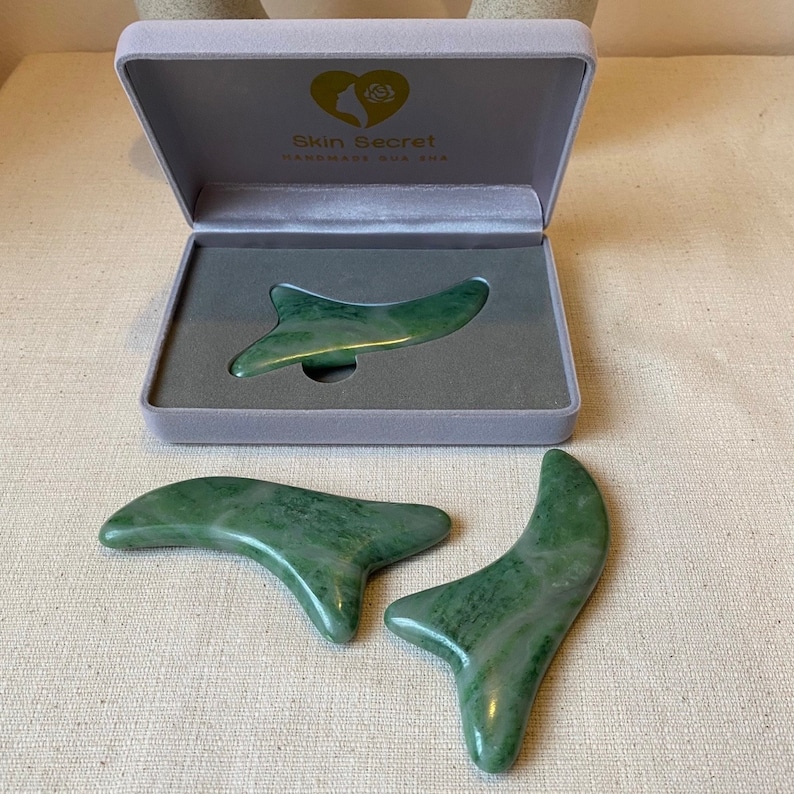 Two-tone Nephrite Jade Gua Sha Face Massage Tool wave - Etsy