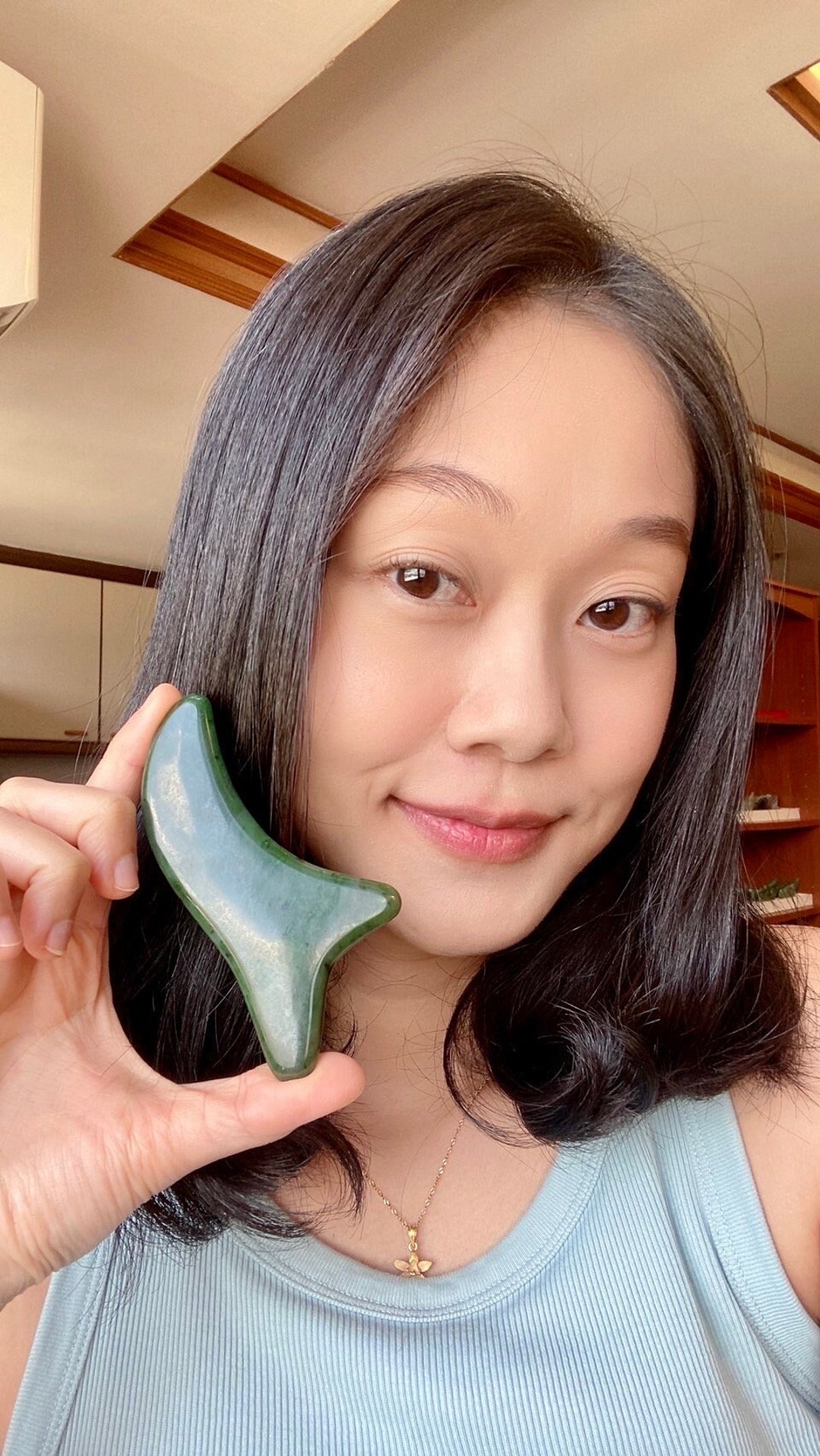 Genuine Jade Gua Sha Face Massage Tool wave, Dark Green - Etsy