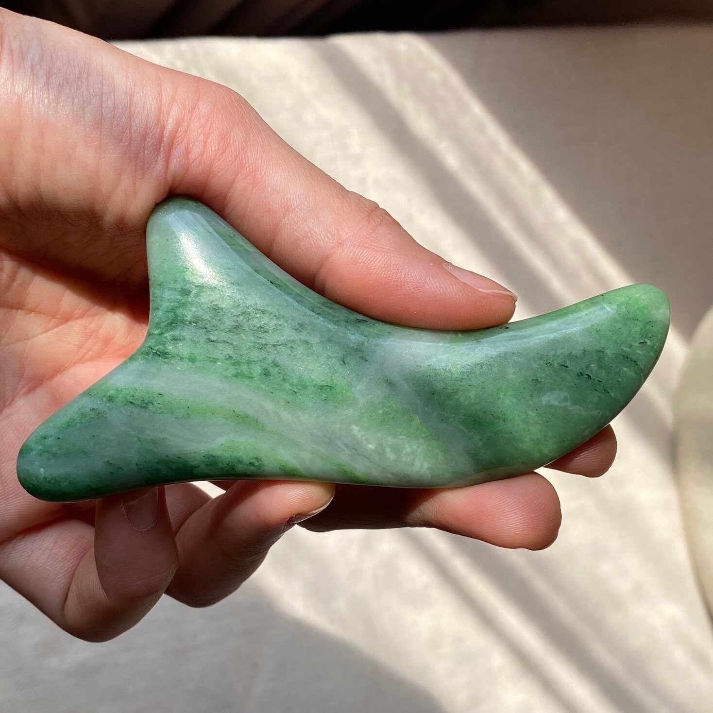 Two-tone Nephrite Jade Gua Sha Face Massage Tool wave - Etsy