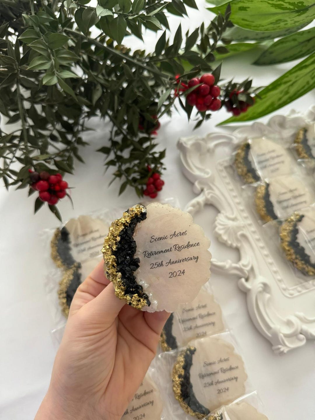 Personalized Anniversary Magnet: Resin Wedding Favor, Thank You Gift ...