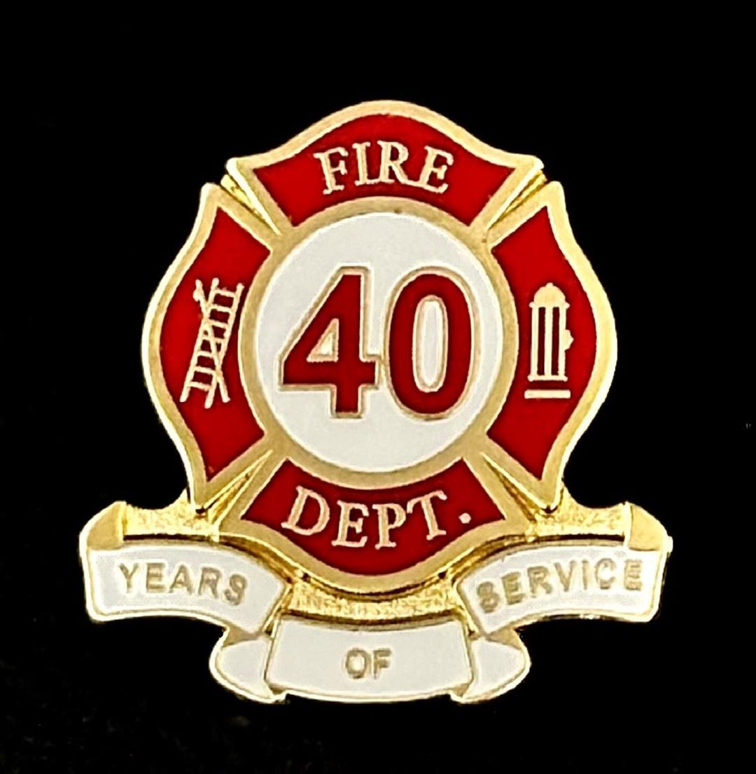 Firefighter 40 Year of Service Pin - Etsy