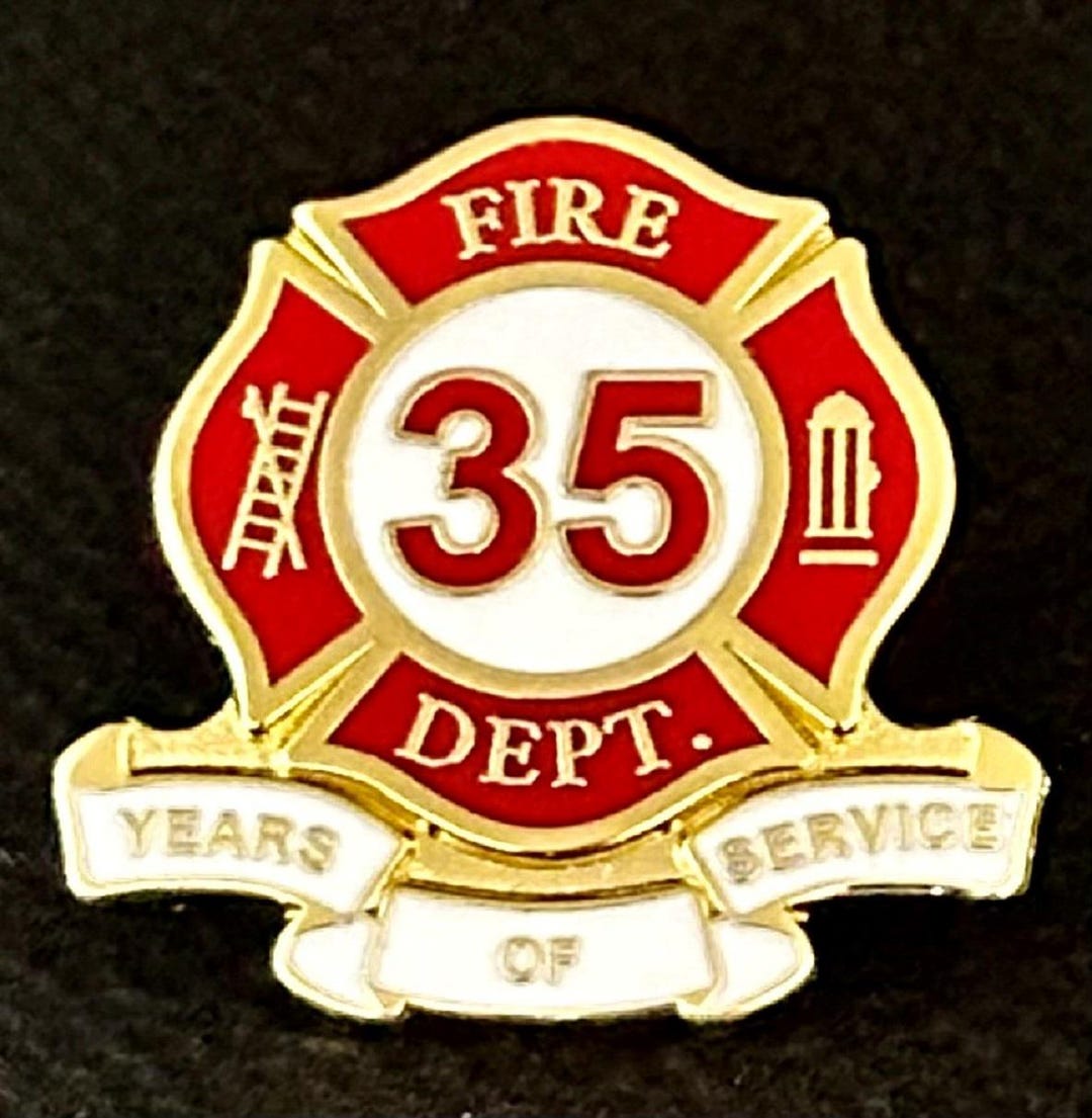 Firefighter 35 Year of Service Pin - Etsy