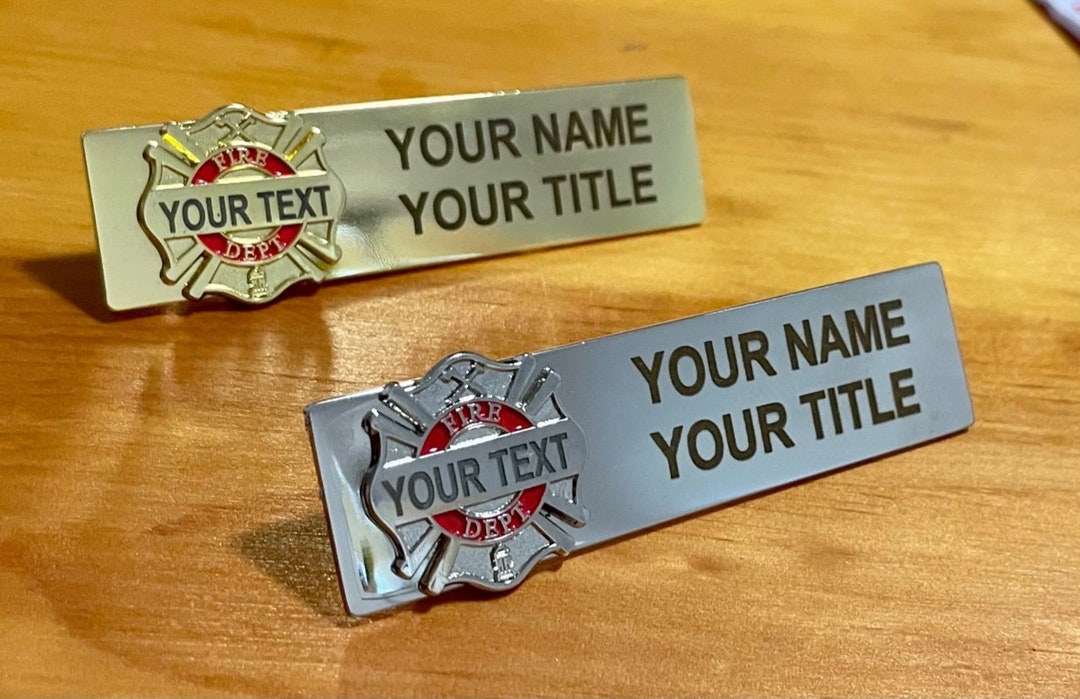Firefighter Name Tag - Etsy