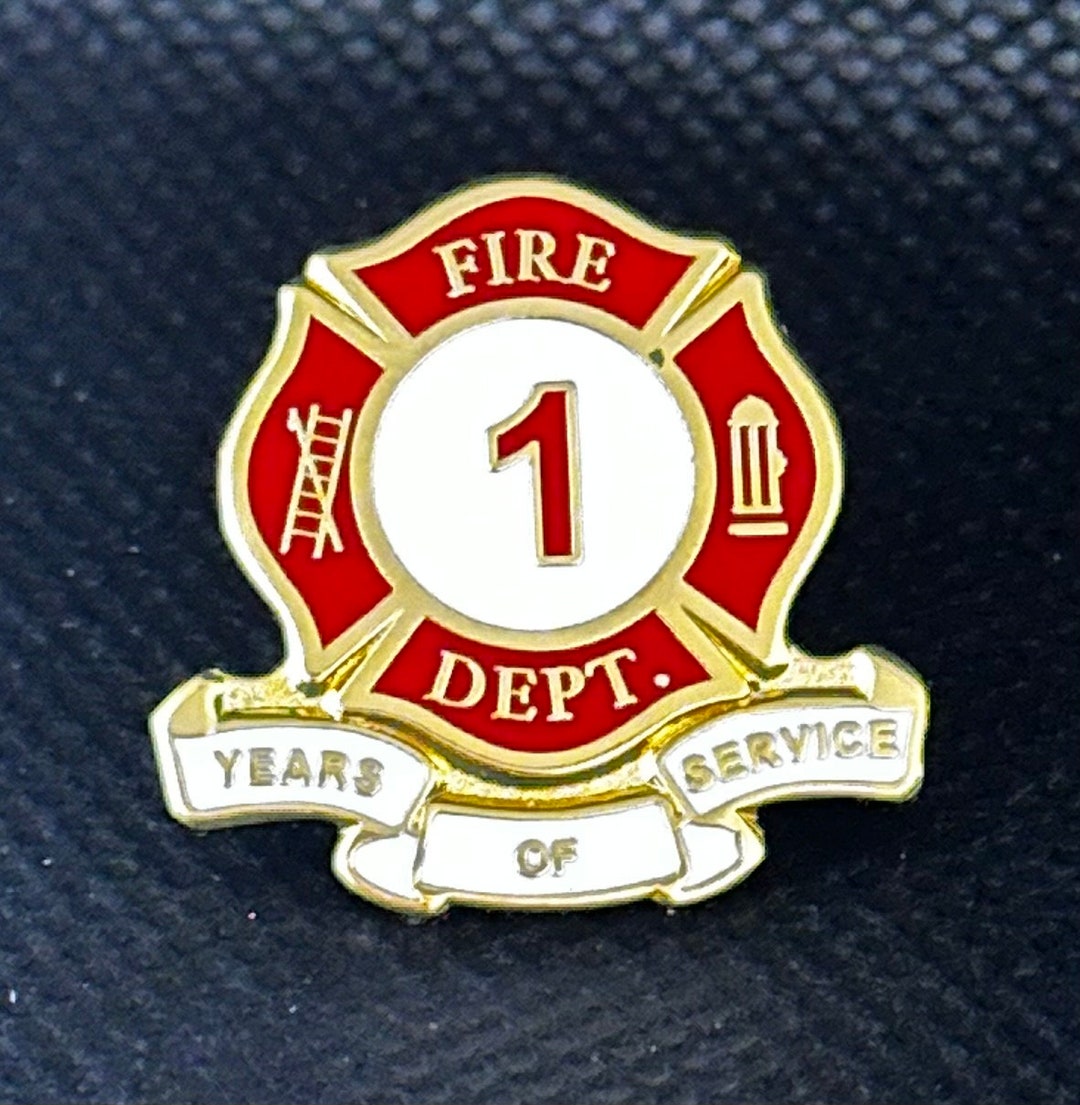 Firefighter 1 Year of Service Pin - Etsy