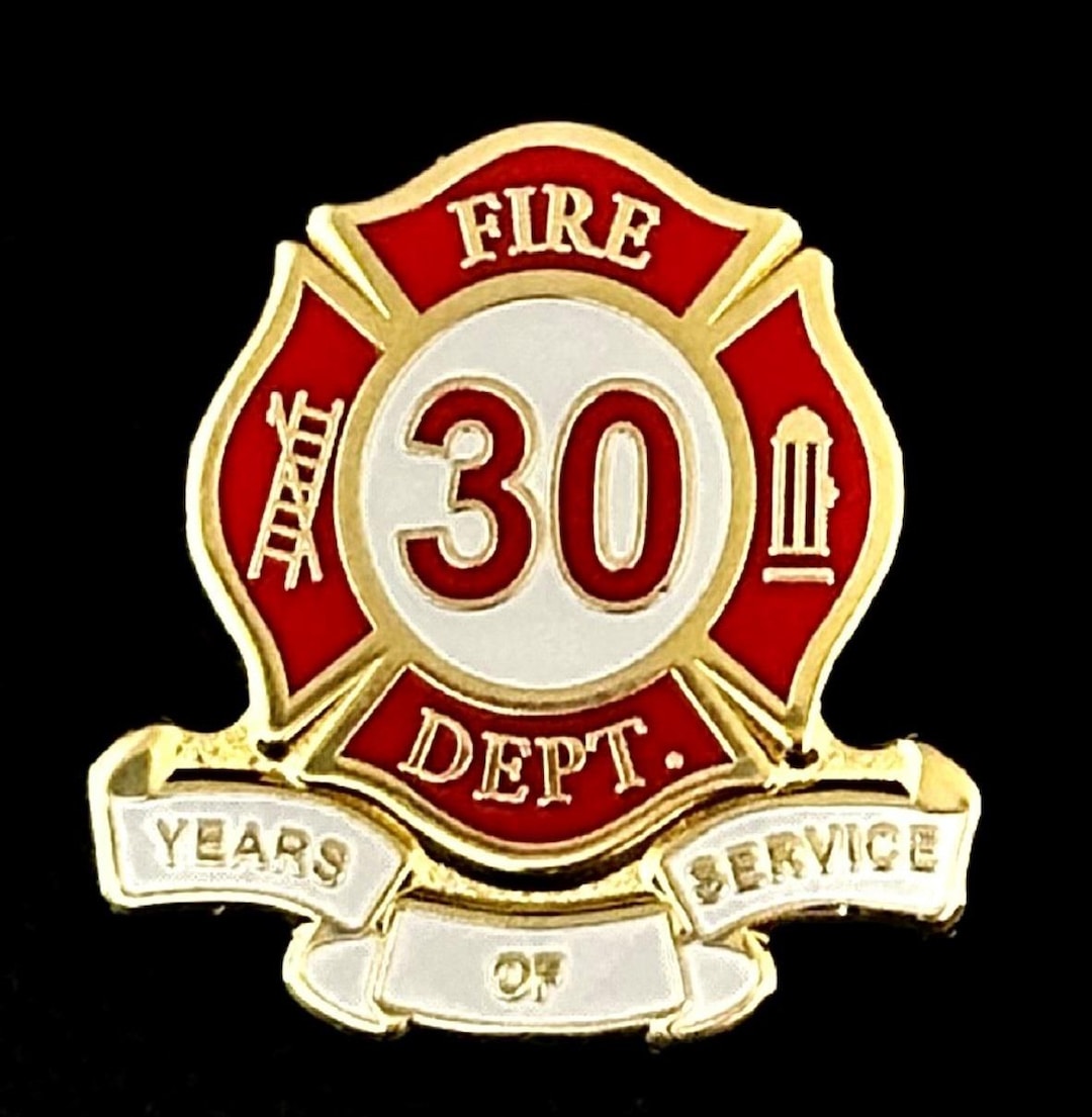 Firefighter 30 Year of Service Pin - Etsy