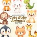 Cute Baby Animals Clipart, Nursery Kids Watercolor Clipart, Wildlife ...