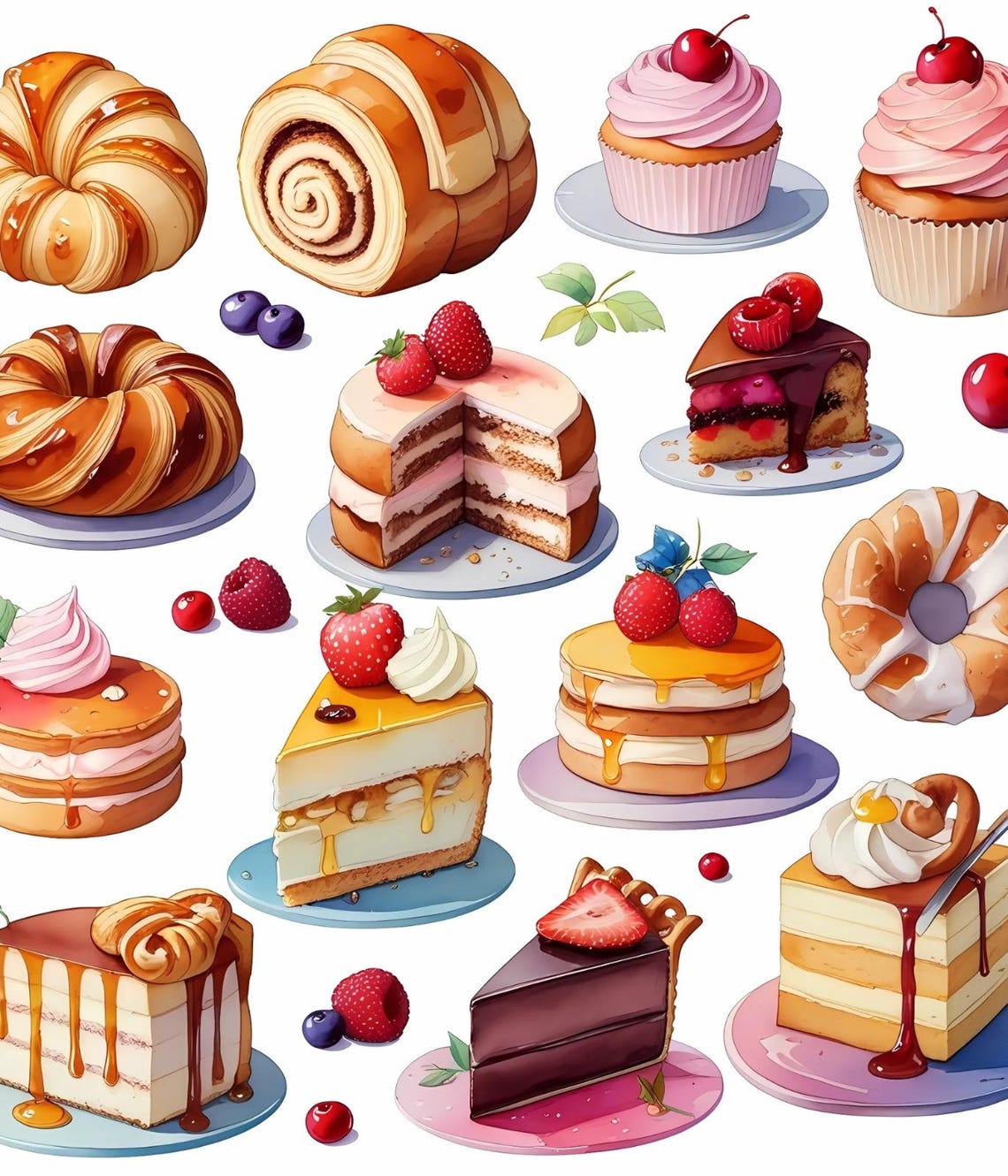 Junk Food Clipart, Fast Food Clipart Bundle, Watercolor PNG Graphics ...