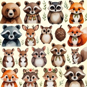 Baby Animals Clipart, Nursery Kids Watercolor Clipart, Cute Wildlife ...