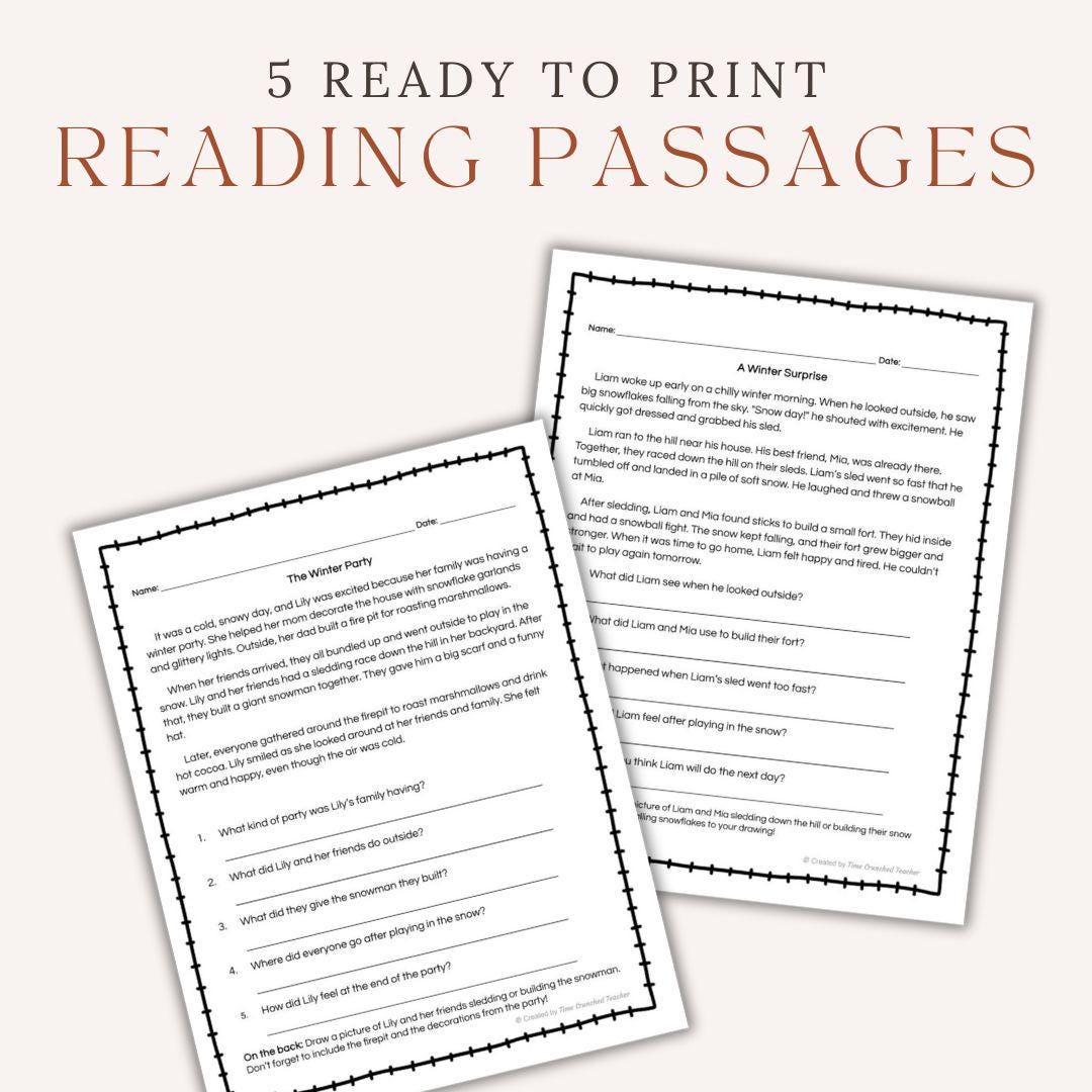 Printable Reading Comprehension Passages | 2nd Grade Level | Reading ...