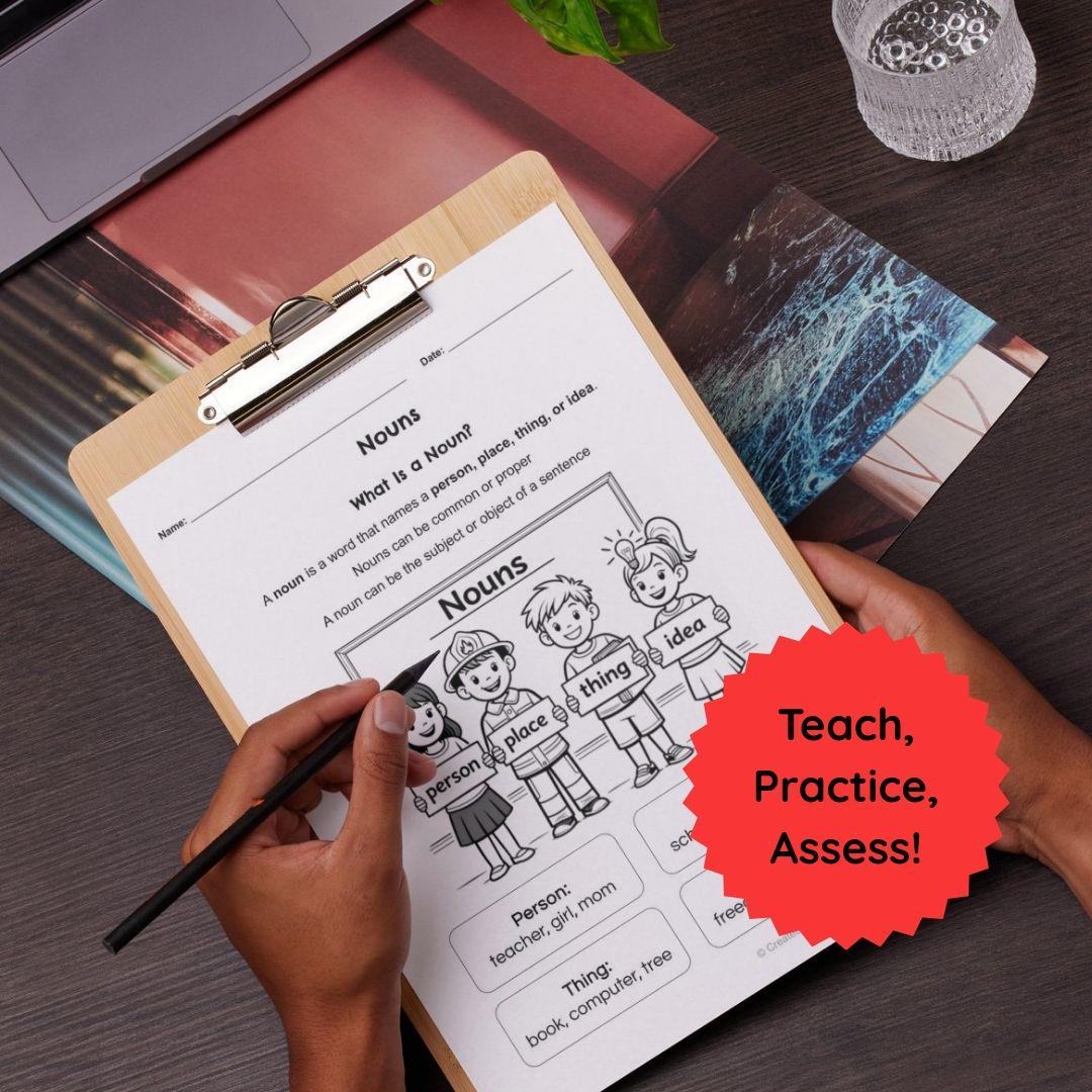 2nd-3rd Grade Noun Worksheets | Grammar Practice (printable PDF Format ...