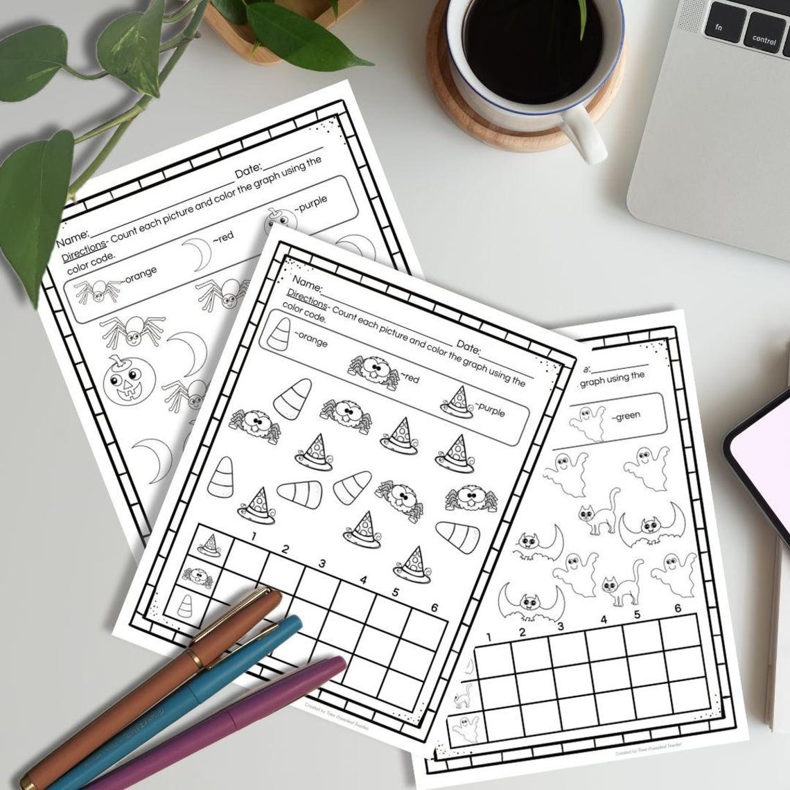 Printable Kindergarten Halloween Math Worksheets Graphing Skills ...