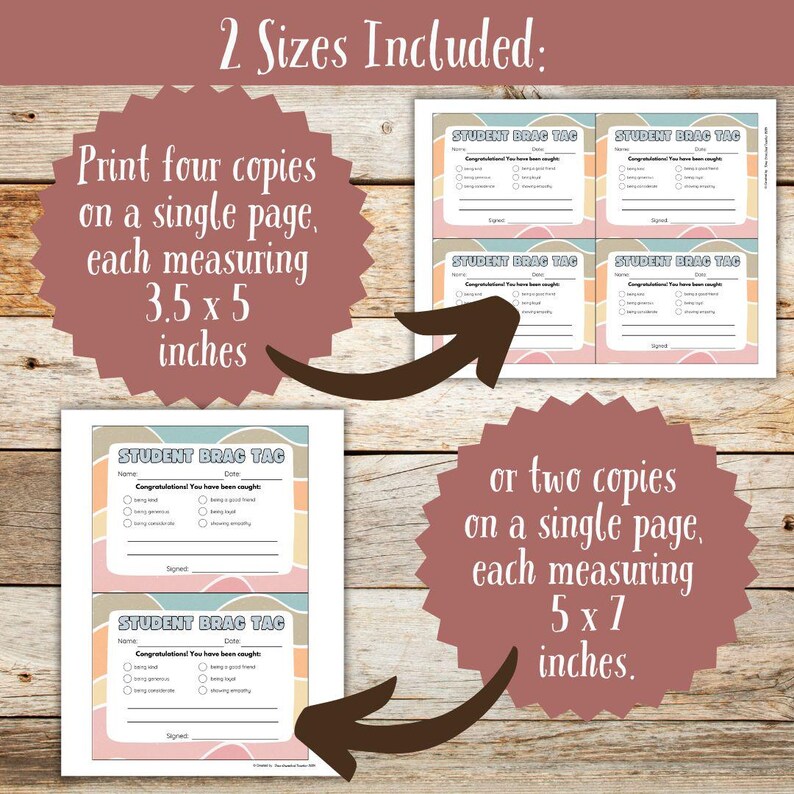 Printable Pastel Fill in the Blank Brag Tags | Teacher Notecards ...