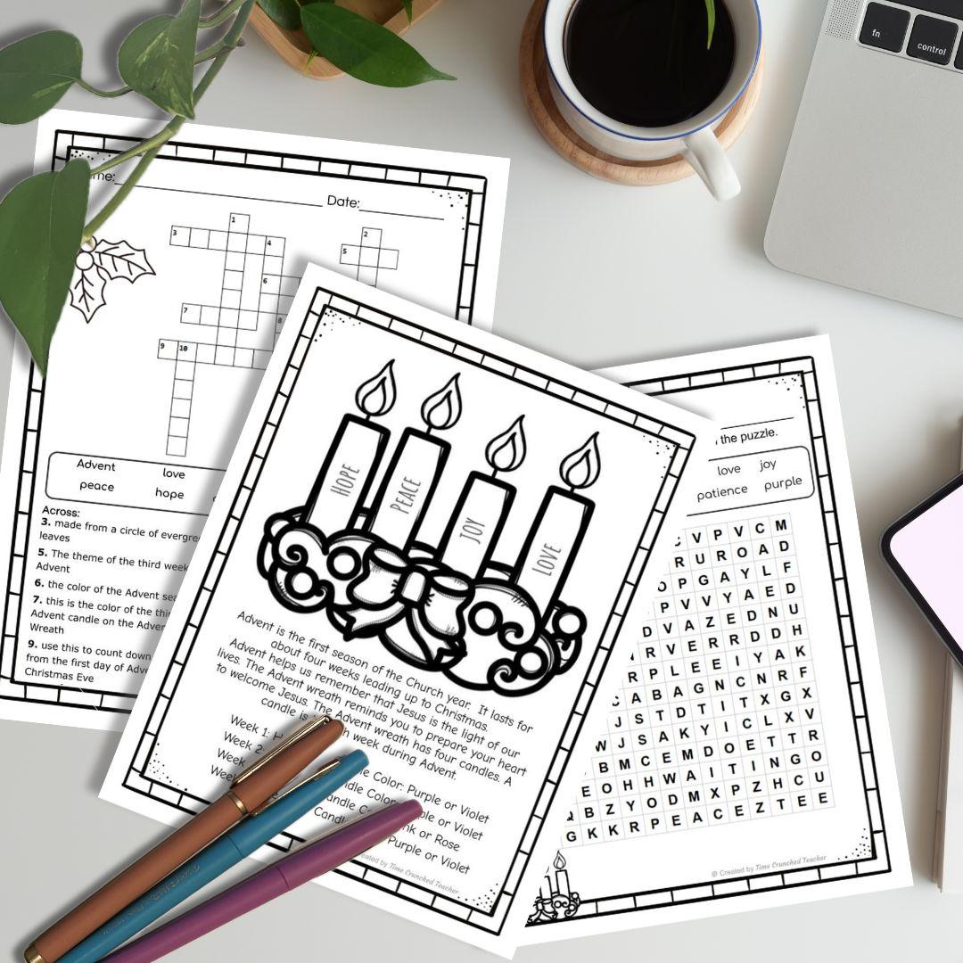 Printable Catholic Advent Unit: 10 Pages of Advent Activities With ...