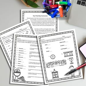 Printable Catholic First Communion Unit: 10 Pages of First Eucharist ...