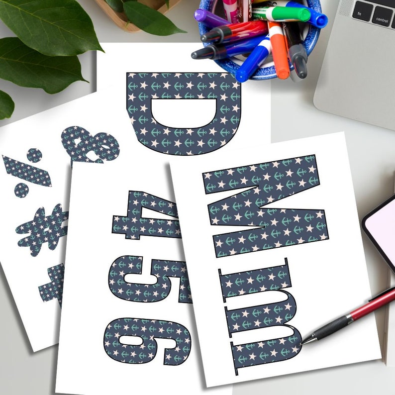 Printable Bulletin Board Lettering | Nautical Bulletin Board | Nautical ...