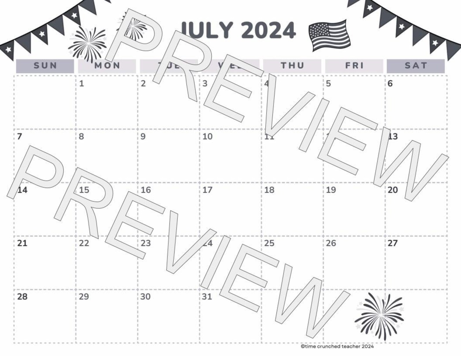 Printable July 2024 Calendar | July 2024 Calendar | Customizable ...