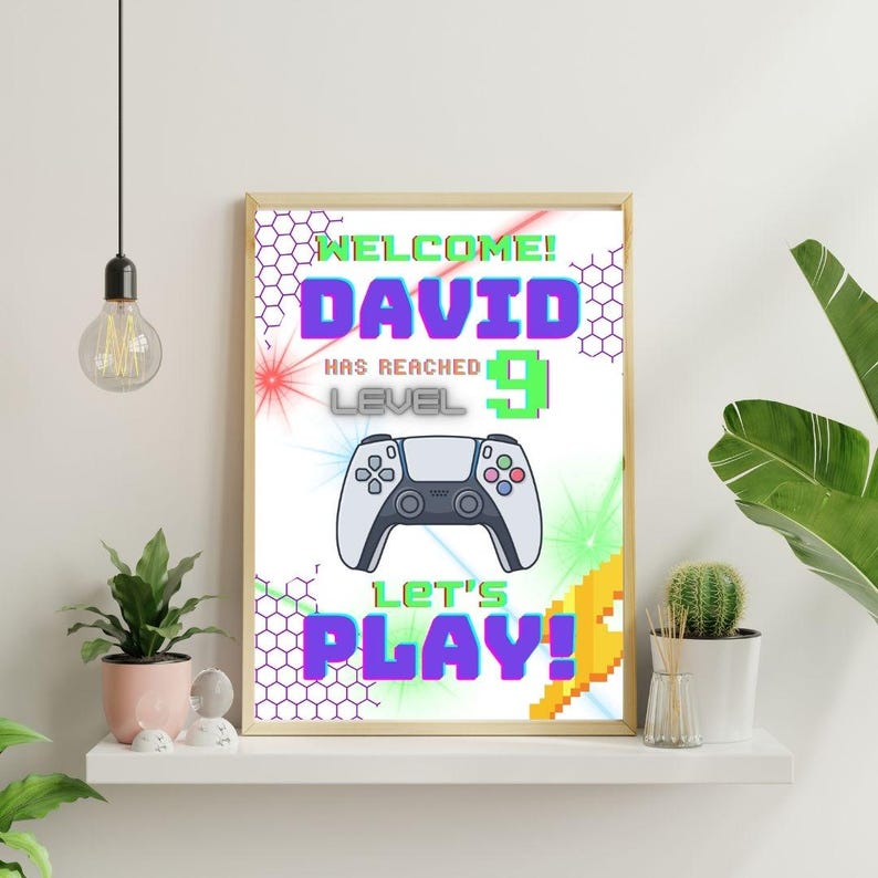 Printable Birthday Party Welcome Sign | Gamer Birthday | Birthday ...