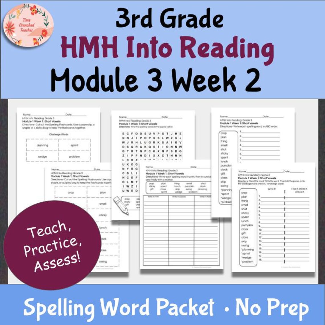 Printable 3rd Grade Spelling Worksheets | HMH Into Reading Curriculum ...