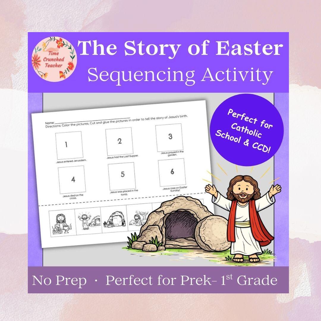 Catholic Easter Sequencing Activity | Resurrection Story Cut & Paste ...