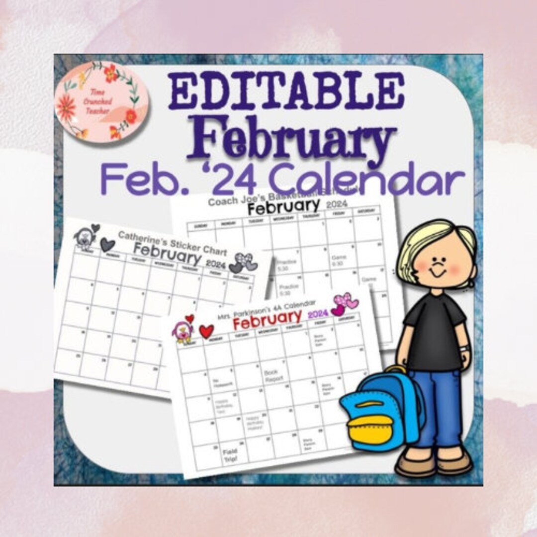 Customizable February 2024 Calendar Templates: Personalize and Print ...