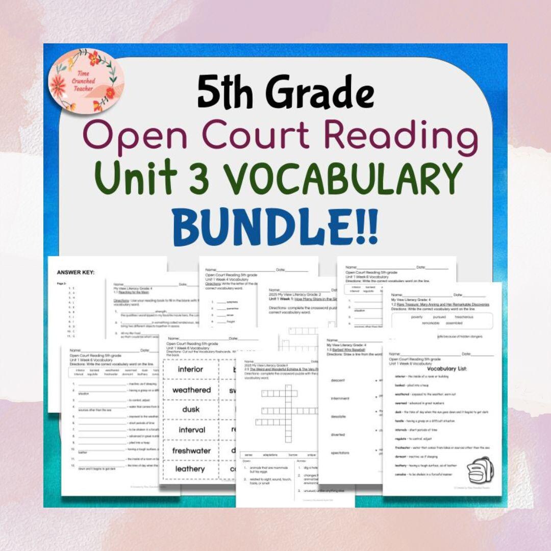 Open Court Reading | 5th Grade Open Court Reading Unit 3 Vocabulary ...