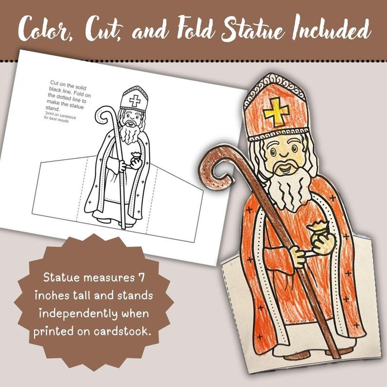 Printable Saint Nicholas Activity Packet for Kids | St. Nicholas Statue ...