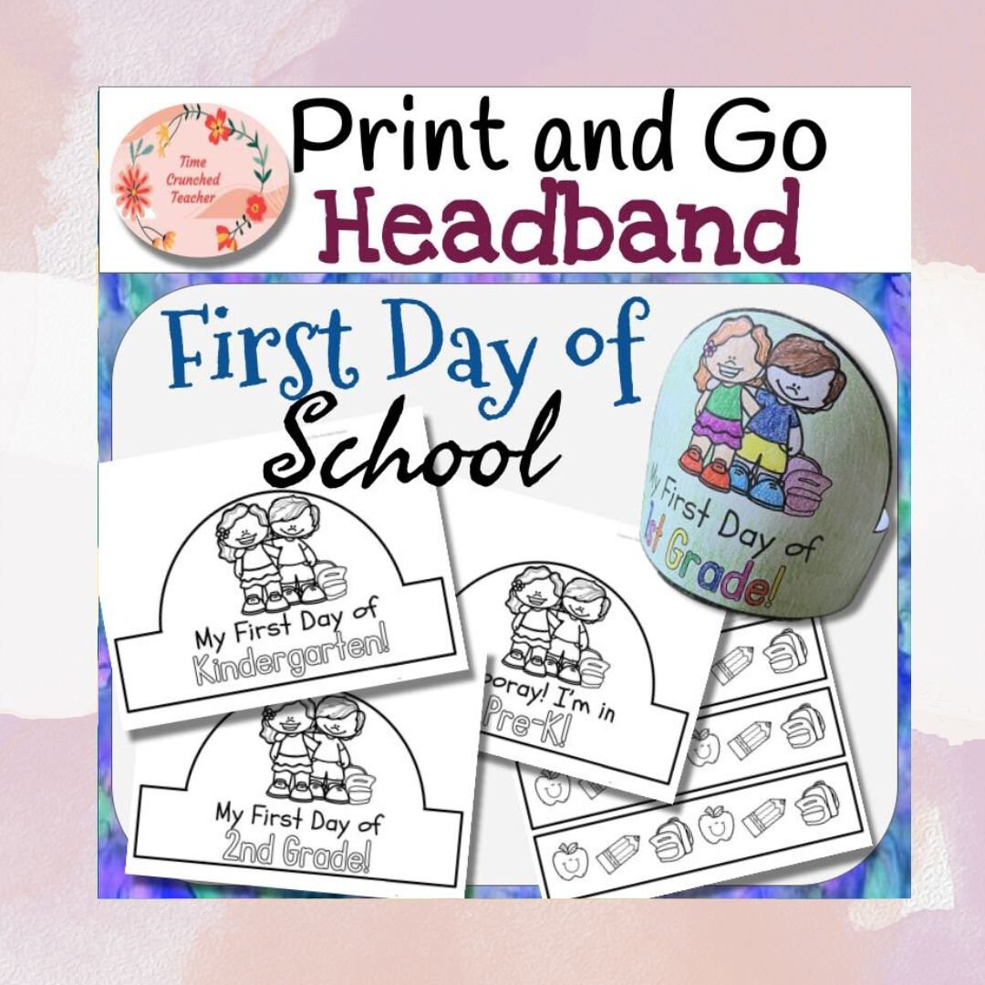 Printable First Day of School Headband | Back to School Headband ...